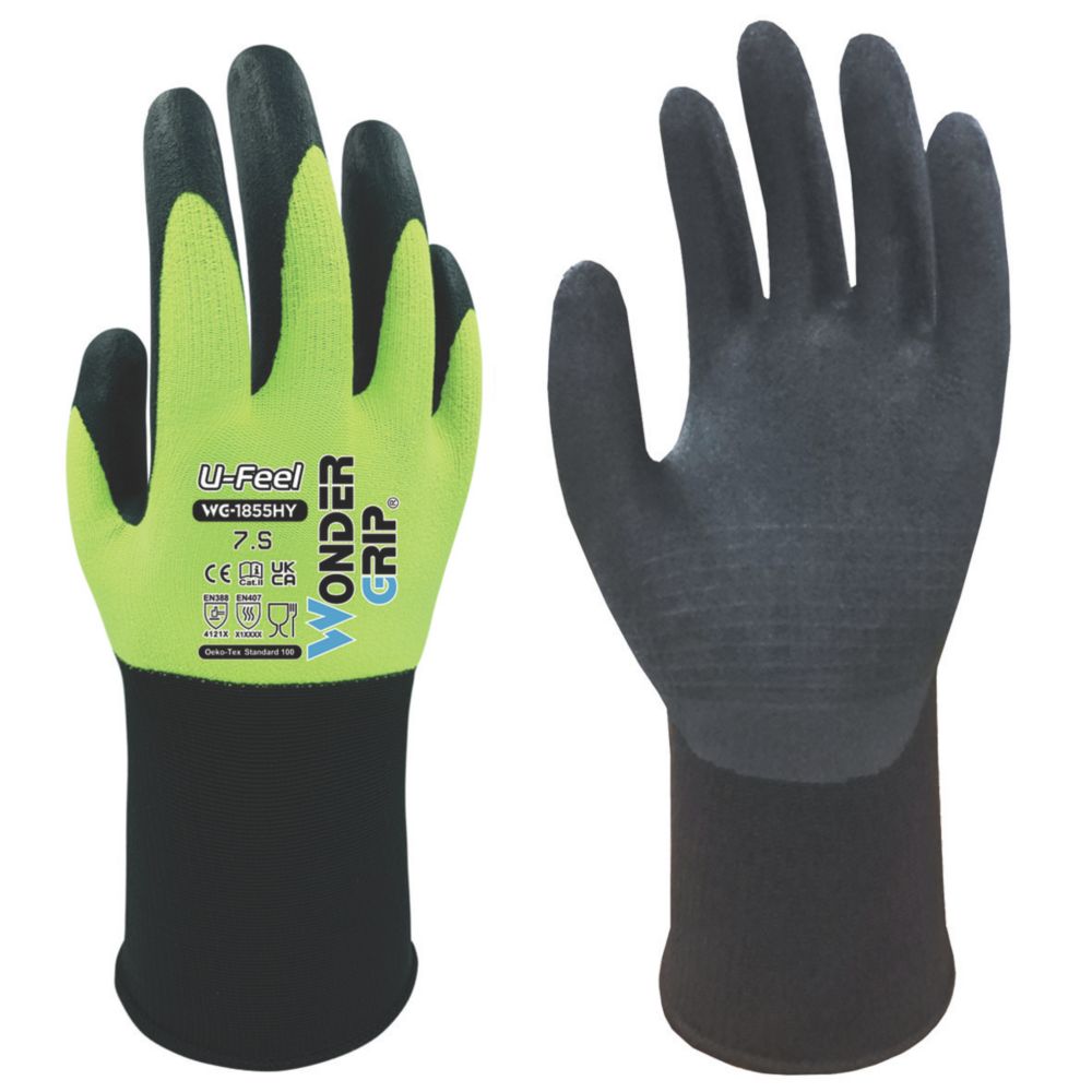 Wonder Grip WG-1855HY U-Feel General Handling Gloves Yellow Small ...