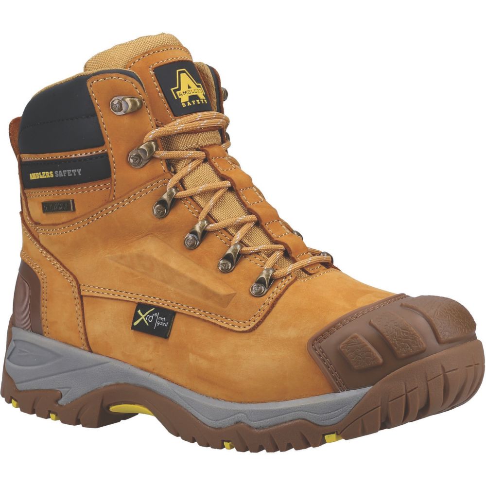 Amblers 986 Size 7 Honey Waterproof Steel Toe Cap Safety Boots - Screwfix