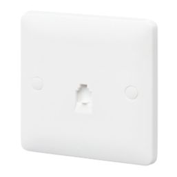 MK Base 1-Gang RJ11 Telephone / Data Socket White - Screwfix