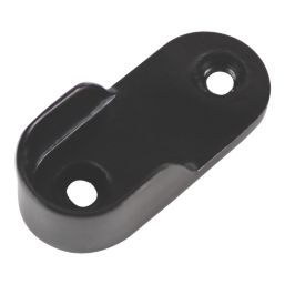 Essentials Oval Rail End Sockets Black 30mm 2 Pack - Screwfix