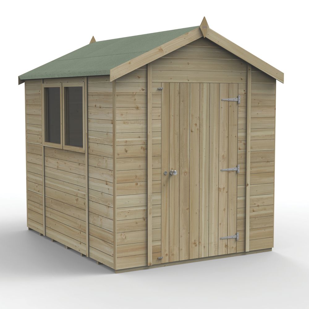 Forest Timberdale 6' 6" x 8' (Nominal) Apex Tongue & Groove Timber Shed ...