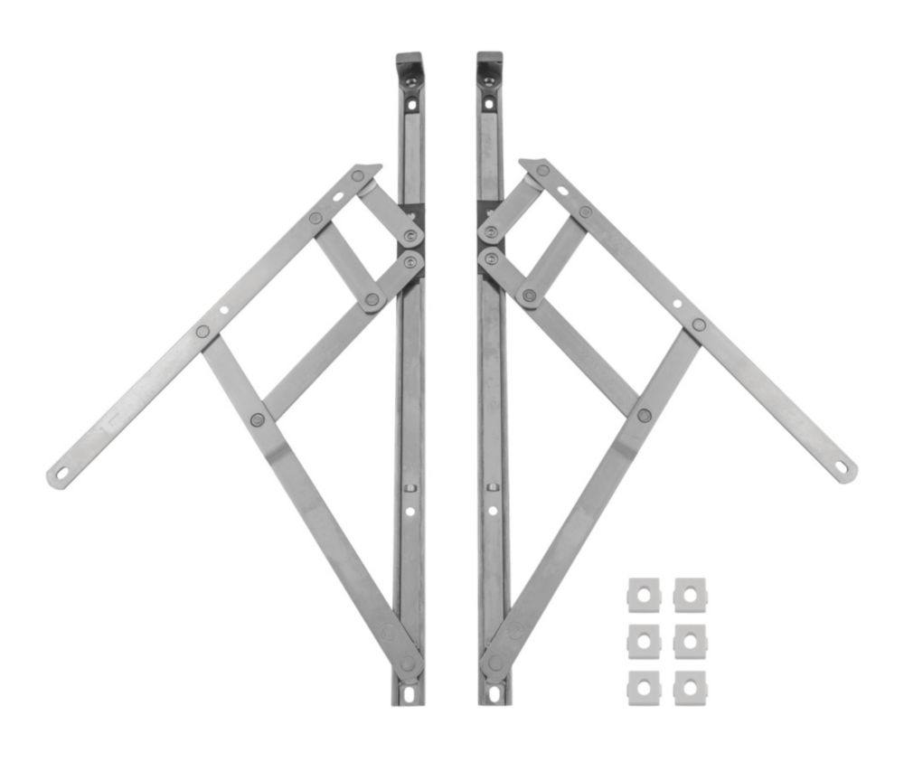 Smith & Locke Friction Stay Window Hinges Top-Hung 400mm 2 Pack - Screwfix