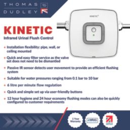 Thomas Dudley Ltd Kinetic Urinal Flush Control 15mm White - Screwfix