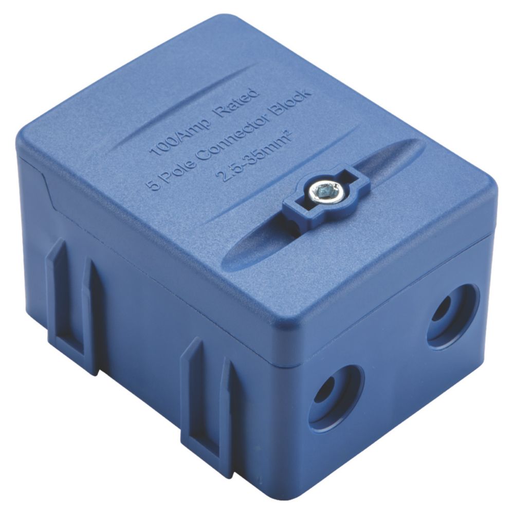 Knightsbridge 100A Single Pole Connector Block (Blue) - Screwfix