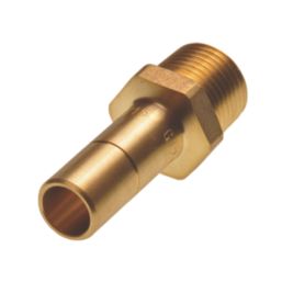 Hep2O Brass Push-Fit Adapting Male Coupler 15mm x 1/2" - Screwfix