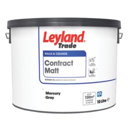 Leyland Trade Contract 10Ltr Mercury Grey Matt Emulsion Paint - Screwfix
