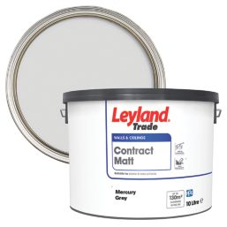Leyland Trade Contract 10Ltr Mercury Grey Matt Emulsion Paint - Screwfix