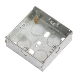 Knightsbridge 1-Gang Galvanised Steel Unfinished Back Box 25mm 10 Pack ...