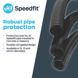 JG Speedfit 22blk con-25c Conduit Pipe 22mm x 25m Black - Screwfix