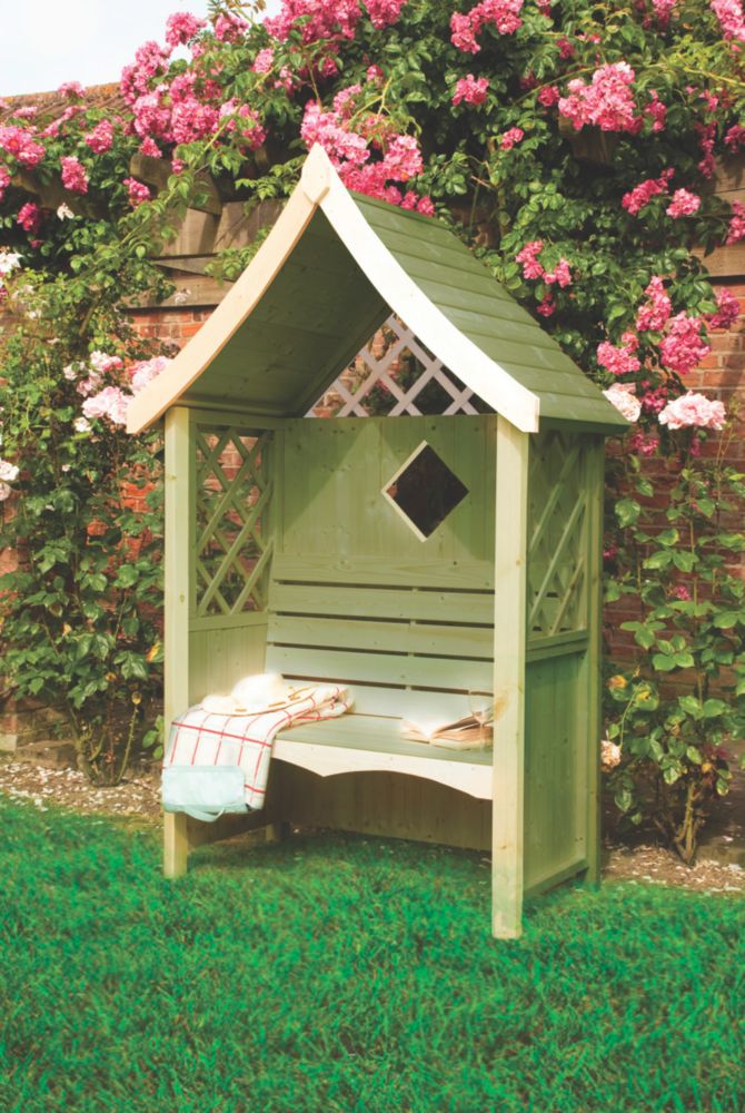 Shire Rose 4' x 2' (Nominal) Apex Timber Arbour - Screwfix