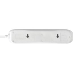 Masterplug 13A 4-Gang Unswitched Extension Lead White 3m - Screwfix