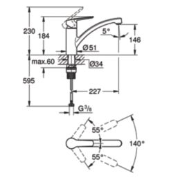Grohe QuickFix Start Low Spout Kitchen Tap Matt Black - Screwfix