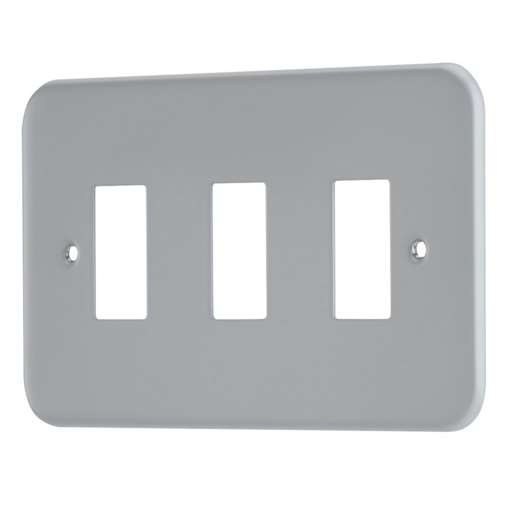 Contactum 3-Module Grid Metal Clad Faceplate - Screwfix