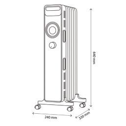 Blyss NY2009-24M 2000W Electric Portable Oil-Filled Radiator White ...