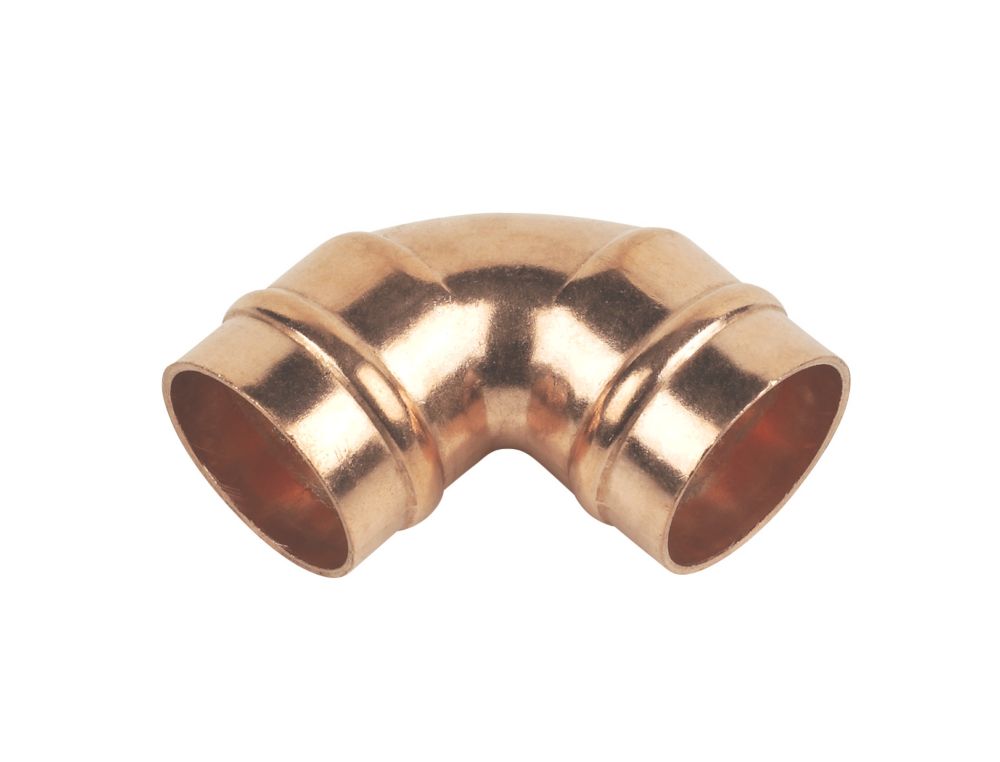 Flomasta Copper Solder Ring Equal 90° Elbows 22mm 2 Pack - Screwfix