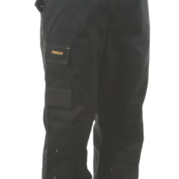 Stanley Derby Work Trousers Black 36" W 31" L - Screwfix
