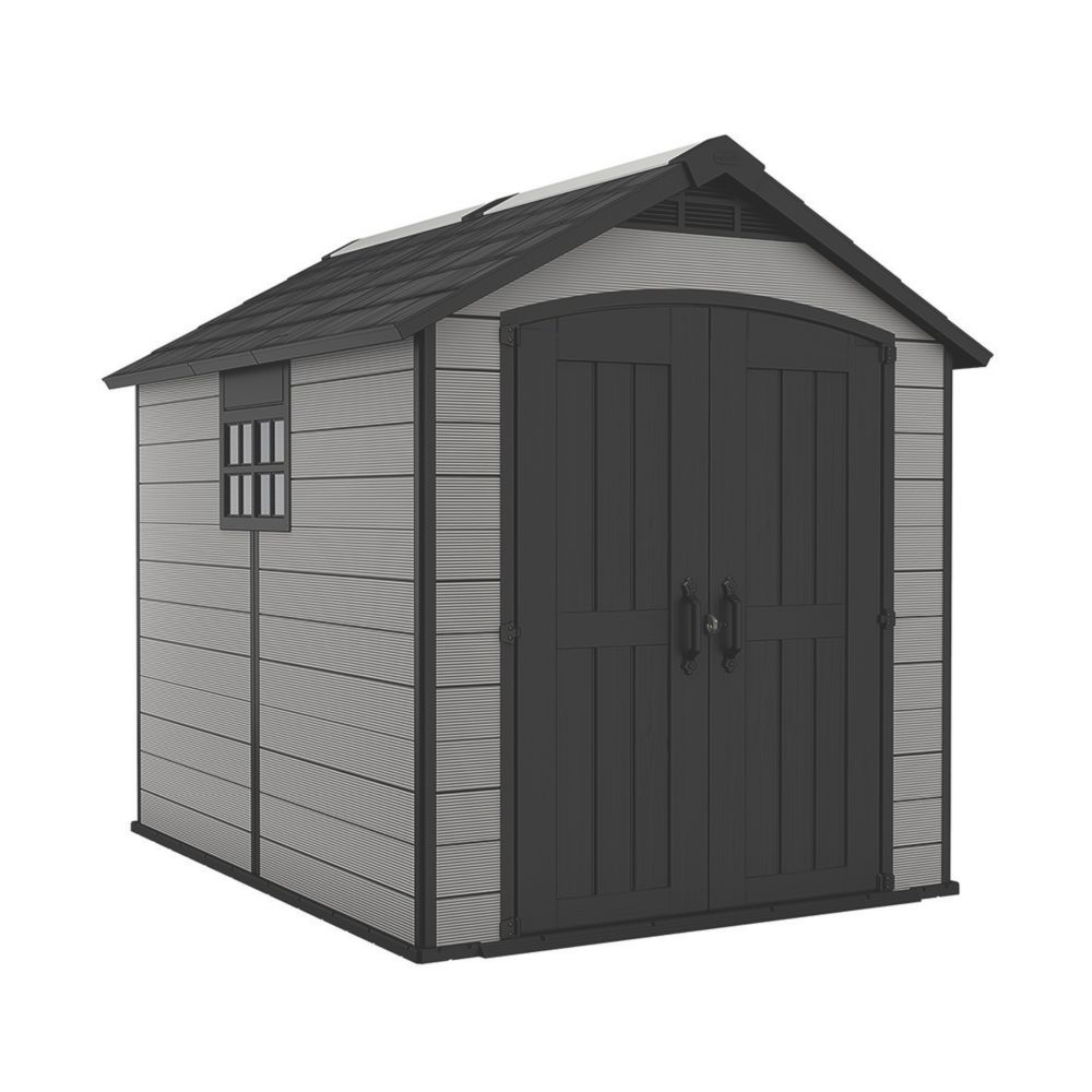 Keter Premier 759 7' 6" x 9' 6" (Nominal) Apex Resin Shed Grey - Screwfix