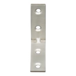 Essentials Corner Brackets Silver 50mm x 50mm x 16mm 4 Pack - Screwfix