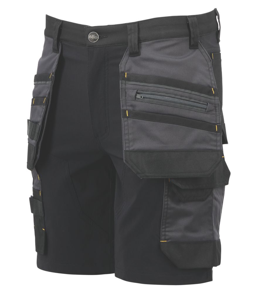 Site Brochman Shorts Black/Grey 40" W - Screwfix
