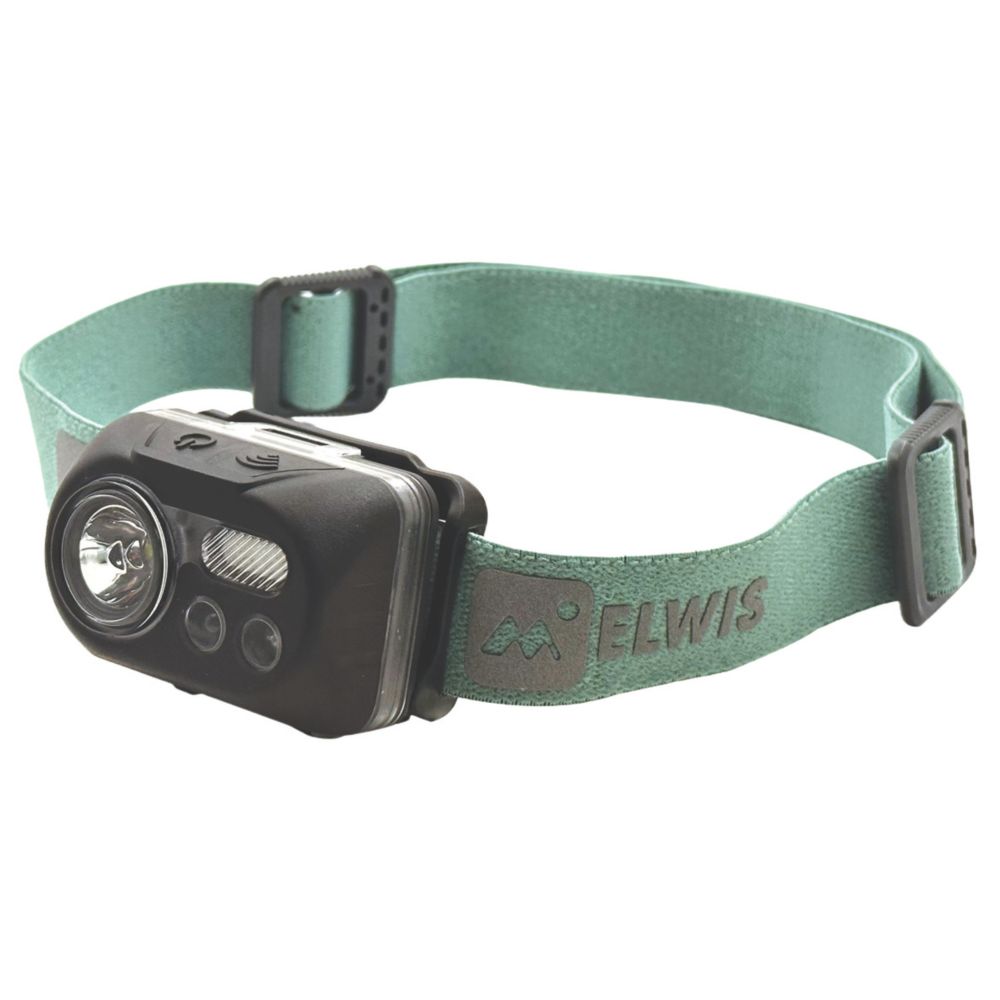 Elwis Sense For You H240 LED Headtorch Black & Green 240lm - Screwfix
