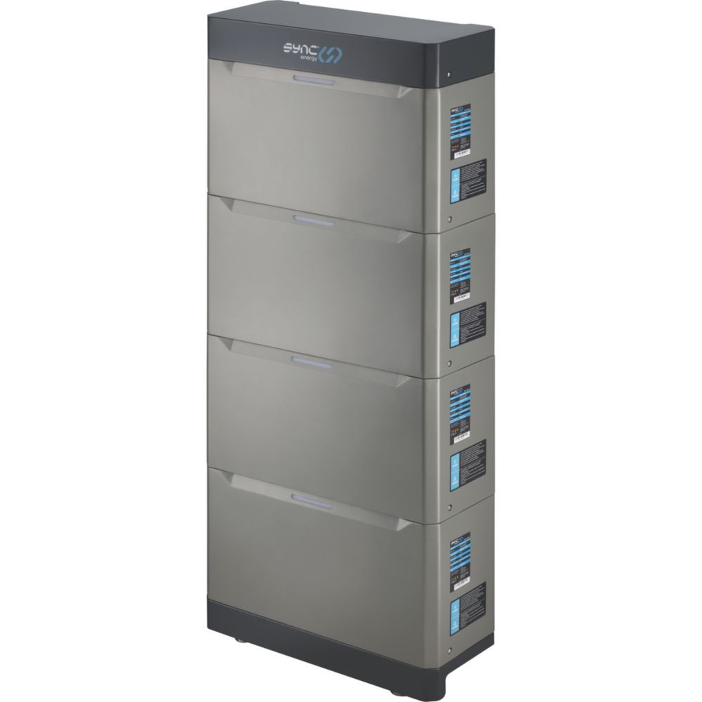 Sync Energy 20.5KWAh 51.2V Li-Ion Floor Mounted 4 Additional Batteries ...