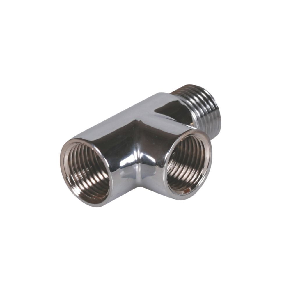 Terma 15mm BSP Male x 15mm BSP Female 60mm Chrome Radiator T-Piece ...