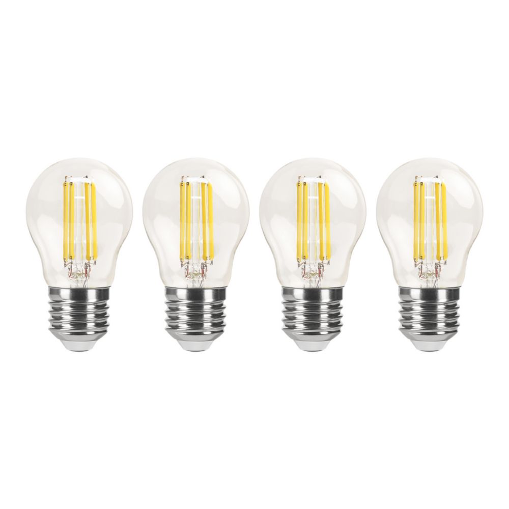 LAP E27 Mini Globe LED Light Bulb Clear 470lm 2.9W 4 Pack - Screwfix