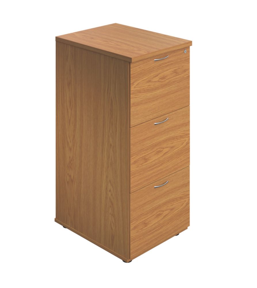 TC Group Essentials 3-Drawer Filing Cabinet Nova Oak 464mm x 1055mm ...