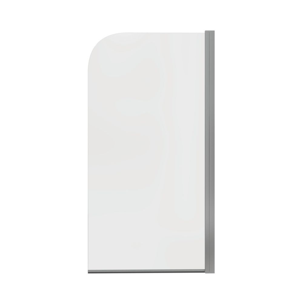 Semi-Framed Chrome Bath Screen Reversible 800mm x 1500mm - Screwfix