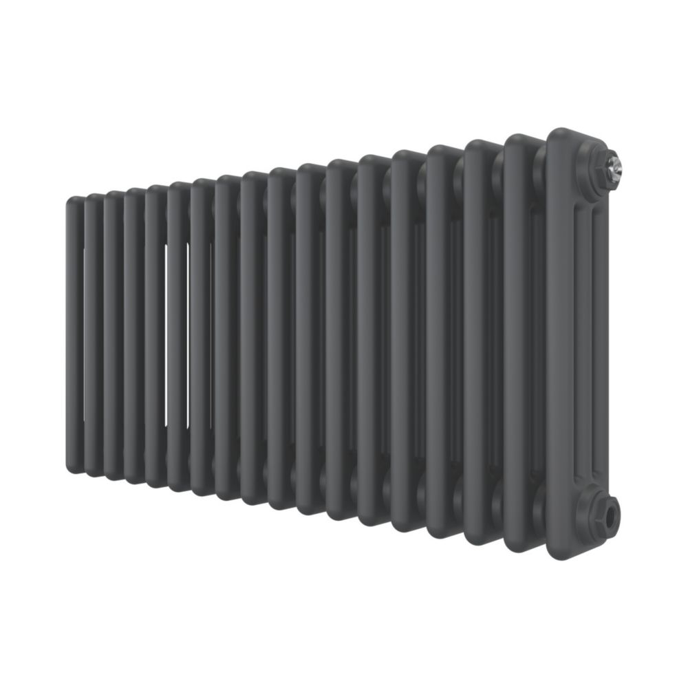 Azur 400mm x 830mm 2481BTU Anthracite Horizontal 3 Column Radiator ...