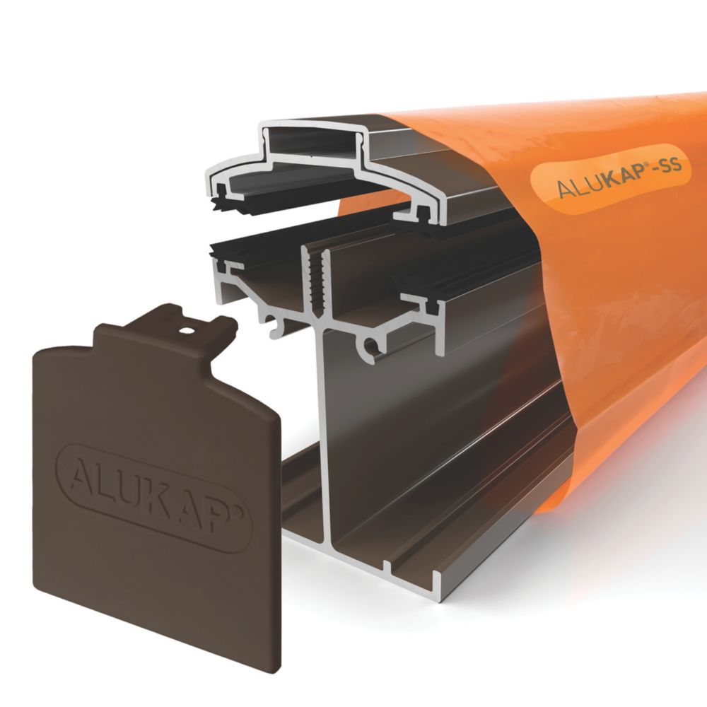 ALUKAP-SS Brown 0-100mm Low Profile Glazing Wall Bar 2400mm x 60mm ...