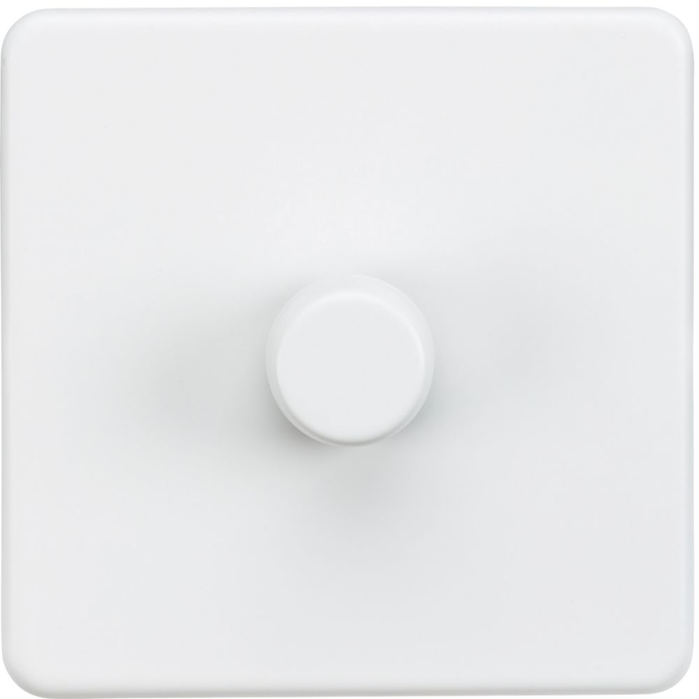 Knightsbridge 1-Gang 2-Way LED Dimmer Switch Matt White - Screwfix