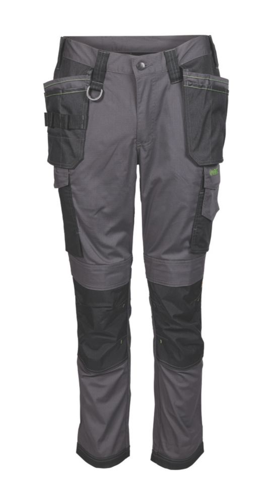 Apache Sudbury Work Trousers Grey/Black 38" W 29" L - Screwfix