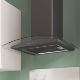 Cooke & Lewis Curved Cooker Hood Black 598mm - Screwfix