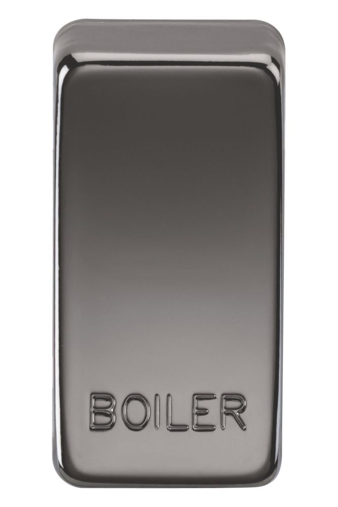 Knightsbridge 'BOILER' Switch Cover Black Nickel - Screwfix