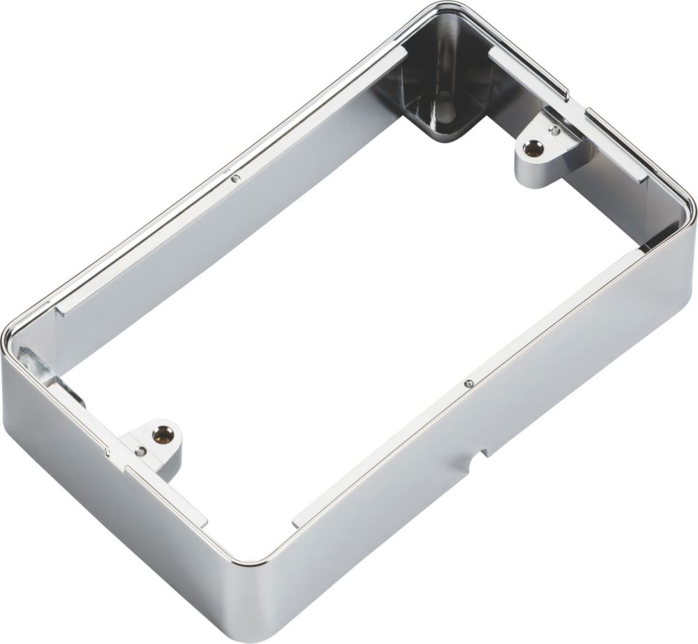 Knightsbridge 2-Gang Polished Chrome Surface Box Spacer 32mm - Screwfix