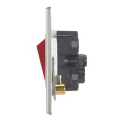 Contactum iConic 45A 1-Gang DP Control Switch Brushed Steel with White ...