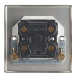 Contactum iConic 45A 1-Gang DP Control Switch Brushed Steel with White ...