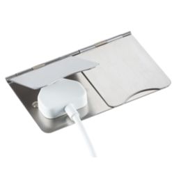 Knightsbridge FPR9UBCW 13A 2-Gang Unswitched Floor Socket Brushed ...