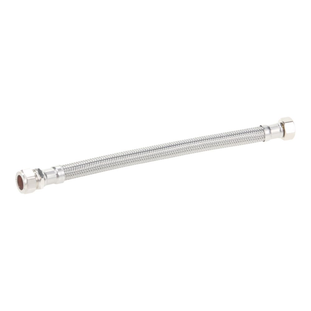 Essentials Flexible Tap Connector 15mm x 1/2" x 300mm - Screwfix