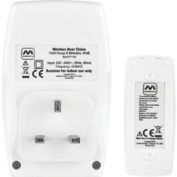 Masterplug Home Plug-In Wireless Plug-Through Powered Door Chime White ...