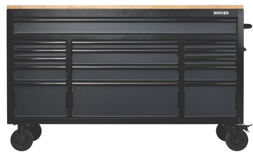 Bunker 15-Drawer Trolley Grey - Screwfix