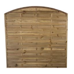 Forest Dome Double-Slatted Curved Top Fence Panels Natural Timber 6' x ...