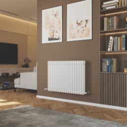 Azur 600mm x 830mm 3514BTU White Horizontal 3 Column Radiator - Screwfix