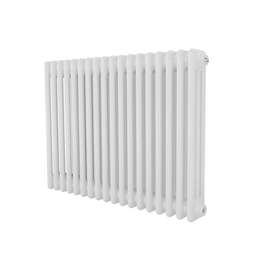 Azur 600mm x 830mm 3514BTU White Horizontal 3 Column Radiator - Screwfix