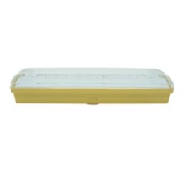 Briticent Outdoor Maintained Emergency Rectangular LED 110V Bulkheads Yellow 3W 150lm - Screwfix