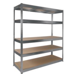 RB Boss 5-Tier Metal Garage Shelving Unit 1600mm x 600mm x 1800mm ...