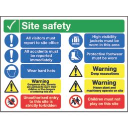 "Site Safety" Sign 600mm x 800mm - Screwfix