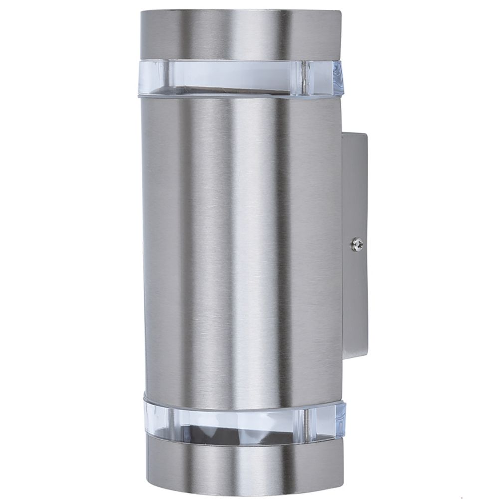 Lutec Focus Outdoor Up/Down Wall Light Stainless Steel - Screwfix