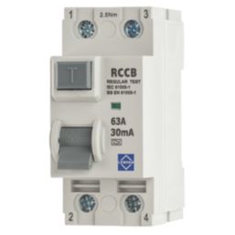 Lewden 63A 30mA 1+N A Curve RCCB - Screwfix